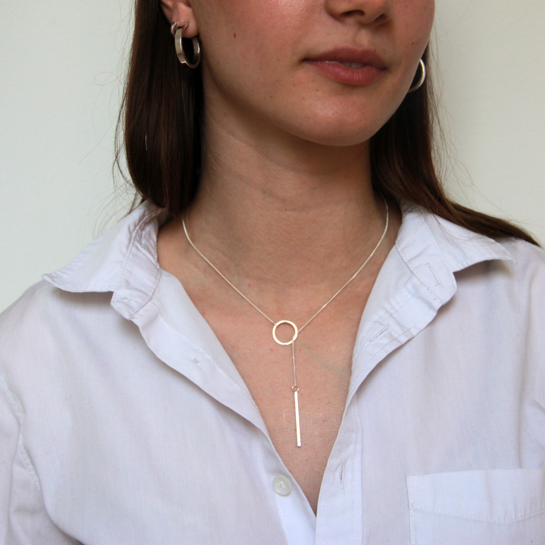 SILVER NECKLACE CIRCLE AND STICK – STIL Silver
